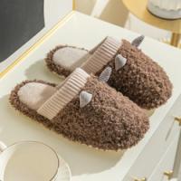 China new Winter souple thick warm horns ladies cute Colorful house indoor slippers soft and comfortable closed toe for men for sale