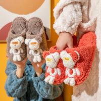 China 2021 new design for cute fluffy space bear foam soft plush winter home slippers slides slippers for women for sale