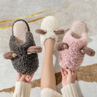 China new arrival Home Slippers Animal Shape Plush Sheep house Indoor Slipper Wholesale Cartoon house shoes for Women for sale
