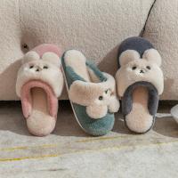 China women's Cute bear breathable soft bottom home slippers lovely non-slip winter fluffy house shoes in stock for sale