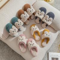 China women's Cute bear breathable soft bottom home slippers lovely non-slip winter fluffy house shoes in stock for sale