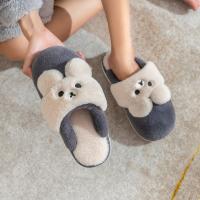 China women's Cute bear breathable soft bottom home slippers lovely non-slip winter fluffy house shoes in stock for sale