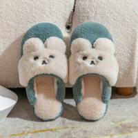 China women's Cute bear breathable soft bottom home slippers lovely non-slip winter fluffy house shoes in stock for sale