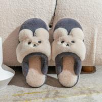 China women's Cute bear breathable soft bottom home slippers lovely non-slip winter fluffy house shoes in stock for sale