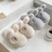 China Non-slip slippers for men and women cute plush rabbit ears slippers house indoor soft bottom PVC home slippers for sale