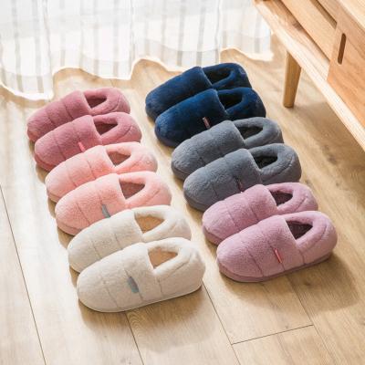 China New style wholesale warm winter large size home house slippers shoes with thick non-slip soles for women and men for sale