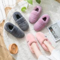 China New style wholesale warm winter large size home house slippers shoes with thick non-slip soles for women and men for sale