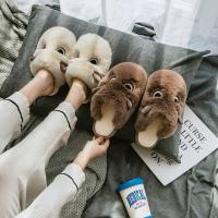China 2021 Woman Slippers Lucky Cat Couple Cartoon Winter fluffy Cute Home Indoor Warmth house Shoes For ladies for sale