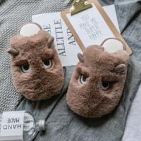 China 2021 Woman Slippers Lucky Cat Couple Cartoon Winter fluffy Cute Home Indoor Warmth house Shoes For ladies for sale