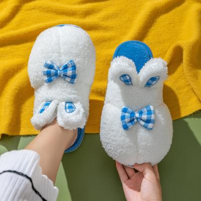China new style wholesale plush rabbit slippers Warm pink House shoes for woman fluffy cute cartoon animal slipper ladies shoes for sale