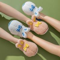 China new style wholesale plush rabbit slippers Warm pink House shoes for woman fluffy cute cartoon animal slipper ladies shoes for sale