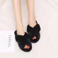 China Wholesale ladies house indoor and outdoor fashion pure color ladies open toe slipper fluffy winter ladies house shoes for sale