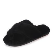 China Wholesale ladies house indoor and outdoor fashion pure color ladies open toe slipper fluffy winter ladies house shoes for sale