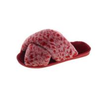 China Women's Fashion Soft house Indoor slipper Home Fluffy house shoes  Cross Open Toe Fur Slides Slippers for sale