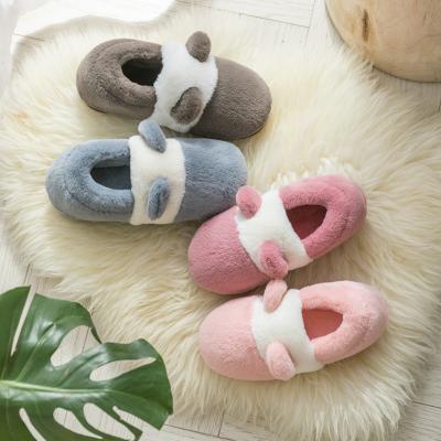 China Wholesale new style winter imitation rabbit fur home bag heel slippers ladies thick-soled cute plush indoor house shoes for sale