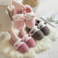 China Wholesale new style winter imitation rabbit fur home bag heel slippers ladies thick-soled cute plush indoor house shoes for sale