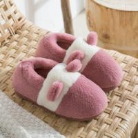 China Wholesale new style winter imitation rabbit fur home bag heel slippers ladies thick-soled cute plush indoor house shoes for sale