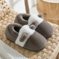 China Wholesale new style winter imitation rabbit fur home bag heel slippers ladies thick-soled cute plush indoor house shoes for sale