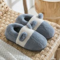 China Wholesale new style winter imitation rabbit fur home bag heel slippers ladies thick-soled cute plush indoor house shoes for sale