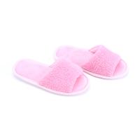 China fluffy Teddy fur pink ladies open toe plush house indoor slippers for sale
