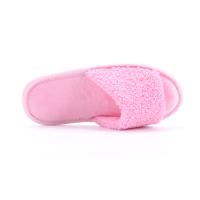 China fluffy Teddy fur pink ladies open toe plush house indoor slippers for sale
