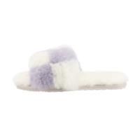China Fluffy Open Toe Women Casual Flat Shoes Warm Wool Fur Soft Cozy for sale