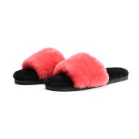 China Wool Fur Slippers Warm Slides fluffy Slippers Home Indoor outdoor Winter open toe shoes for sale