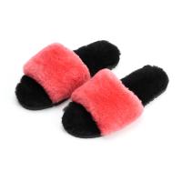 China Wool Fur Slippers Warm Slides fluffy Slippers Home Indoor outdoor Winter open toe shoes for sale