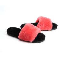 China Wool Fur Slippers Warm Slides fluffy Slippers Home Indoor outdoor Winter open toe shoes for sale