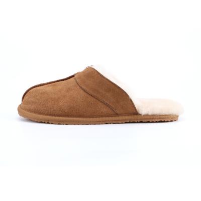China Womens Leather Warm Comfy Winter Slippers Fluffy Breathable house Indoor wool Slippers for sale