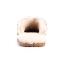China Womens Leather Warm Comfy Winter Slippers Fluffy Breathable house Indoor wool Slippers for sale