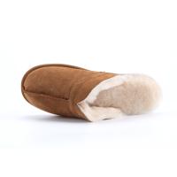 China Womens Leather Warm Comfy Winter Slippers Fluffy Breathable house Indoor wool Slippers for sale