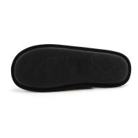China new design black PU fuzzy slipper warm soft plush winter house indoor slipper for sale