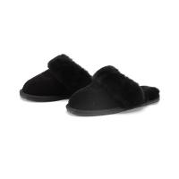 China Women Genuine Suede Leather Warm Comfy Winter Fluffy Breathable house Indoor wool Slippers for sale
