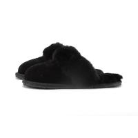 China Women Genuine Suede Leather Warm Comfy Winter Fluffy Breathable house Indoor wool Slippers for sale