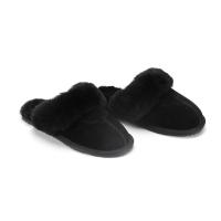China Women Genuine Suede Leather Warm Comfy Winter Fluffy Breathable house Indoor wool Slippers for sale
