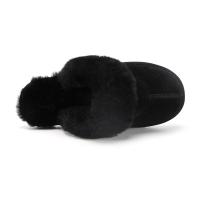 China Women Genuine Suede Leather Warm Comfy Winter Fluffy Breathable house Indoor wool Slippers for sale