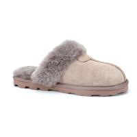 China Women Leather Warm Comfy Winter Fluffy Breathable Indoor Scuff Sheepskin Slippers luxury fur slippers for sale