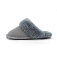 China women solid color real wool slippers fluffy fur house indoor winter slippers for sale