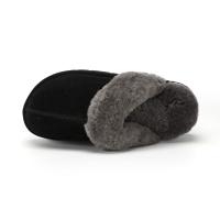 China women Winter Real Wool Classical Style New Fashion fluffy Warm Slippers luxury fur slippers for sale