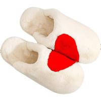 China 2021 new rabbit plush women slipper winter couple indoor thick-soled household cute pattern warm shoes female fur slippers for sale