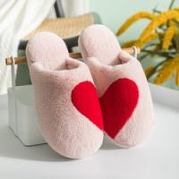 China 2021 new rabbit plush women slipper winter couple indoor thick-soled household cute pattern warm shoes female fur slippers for sale