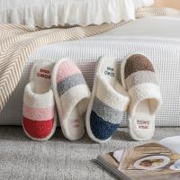 China Explosive style plush slippers Winter indoor non-slip couple slippers Home warm wear-resistant fleece shoes for sale