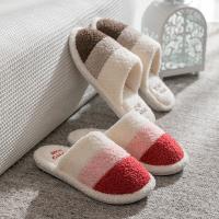 China Explosive style plush slippers Winter indoor non-slip couple slippers Home warm wear-resistant fleece shoes for sale