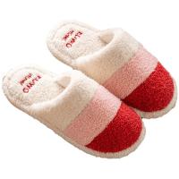 China Explosive style plush slippers Winter indoor non-slip couple slippers Home warm wear-resistant fleece shoes for sale