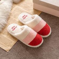 China Explosive style plush slippers Winter indoor non-slip couple slippers Home warm wear-resistant fleece shoes for sale