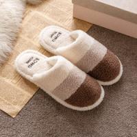 China Explosive style plush slippers Winter indoor non-slip couple slippers Home warm wear-resistant fleece shoes for sale