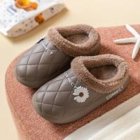 China Newly listed net celebrity waterproof plush slippers for couples winter Bag heel warm non-slip slippers for sale