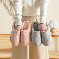 China Wholesale hot selling home solid color plush slippers winter floor mute indoor non-slip couples home slippers for sale