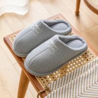 China Wholesale hot selling home solid color plush slippers winter floor mute indoor non-slip couples home slippers for sale
